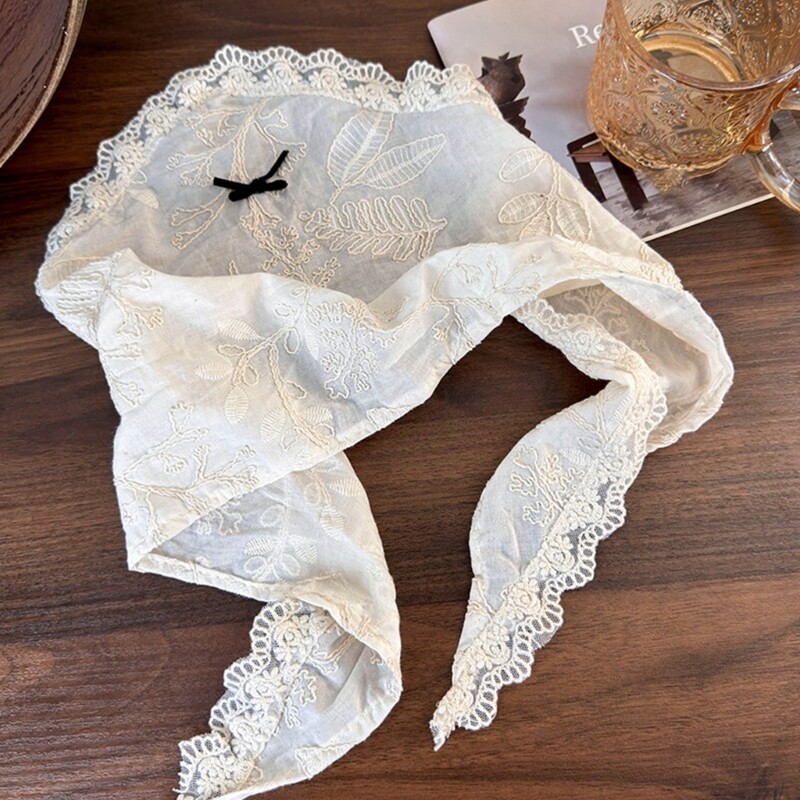 Embroidery Kerchiefs Girl Bandana with Flower Pattern Headscarf Summer ...