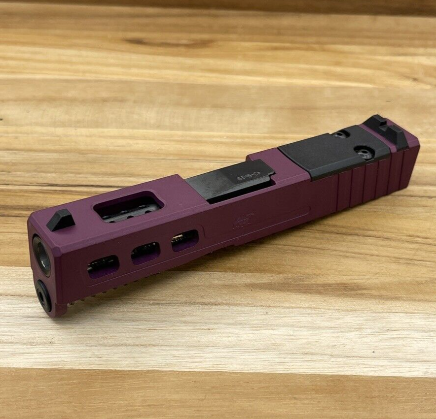 Glock 43 43x BLACK CHERRY Complete Slide Lighting RMSc Cut PORTED BLACK ...