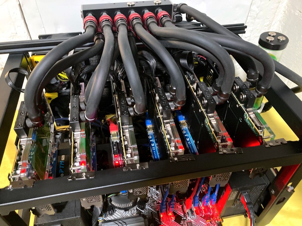 Mining Rig 6x NVIDIA RTX 3090 GPU - Liquid Cooling - 2x1200W - RaveoOS ...