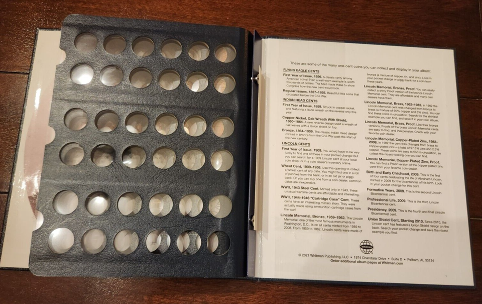 Whitman Cent/Penny Album with 2 Blank Pages For Universal Binder Coin ...