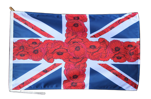 Remembrance Day Poppy Union Jack Flag With Rope and Toggle - Various ...
