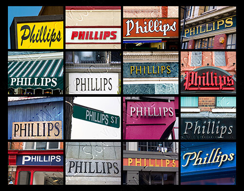 PHILLIPS Name Poster featuring photos of actual signs | eBay