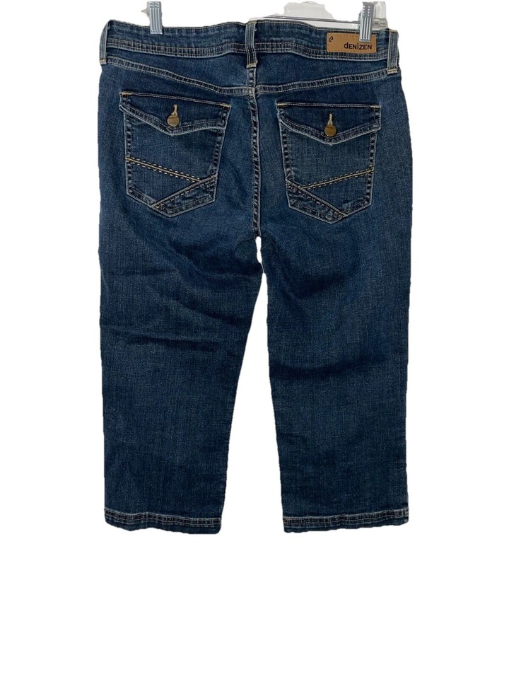 LEVI'S Denizen Capri Jeans Size 12 Back Flap Pockets Blue Denim | eBay UK