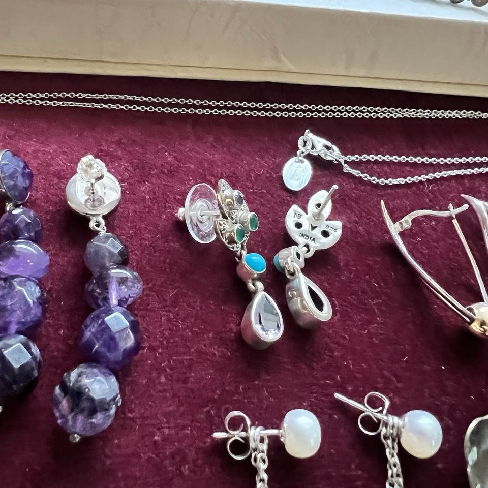 Sterling Silver 925 Mixed Jewelry Lot, All Wearable Vintage/Modern ...