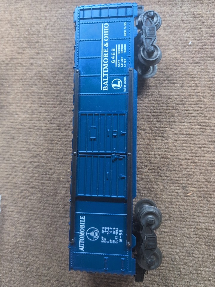 Vintage Lionel Trains Baltimore & Ohio Automobile Blue Box Car No. 6468 ...