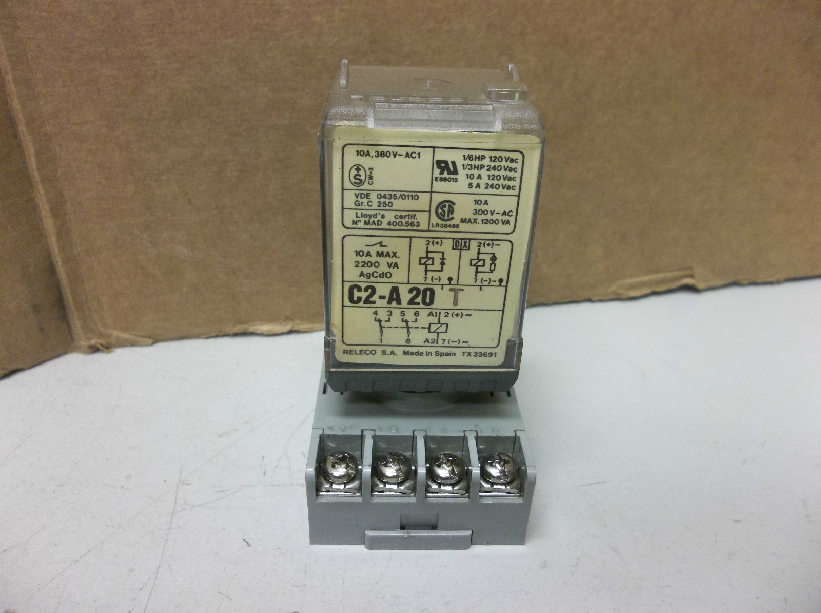 RELECO POWER RELAY C2-A 20 T 10A A AMP 120 VAC 20ma C2A20T | eBay