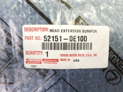 Genuine OEM Toyota 52151-0E100 Rear Bumper Extension 2020-23 Highlander ...