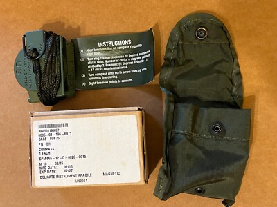 CAMMENGA 3H Tritium Lensatic Military Issue Compass 2015 Date Pouch ...