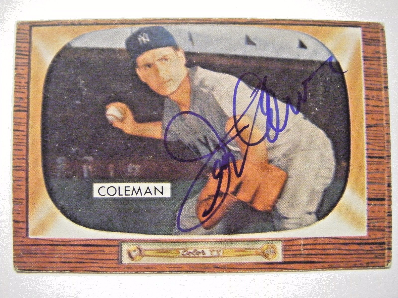 JERRY COLEMAN signed YANKEES 1955 Bowman baseball card AUTO Autographed ...