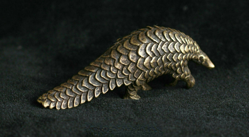 8cm China Folk Fengshui Brass Lucky Animal Sculpture Pangolin Statue ...