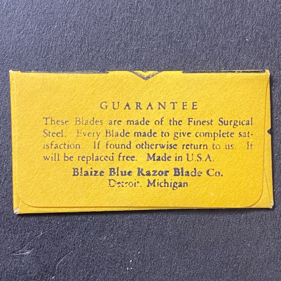 BBB Blaize Blue Razor Blade Co. Detroit c1930's-40's Shaving Razor ...