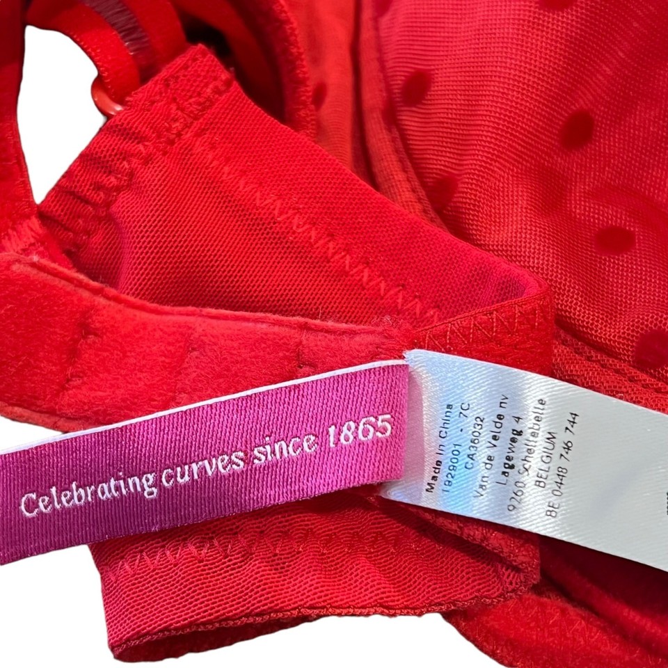 PrimaDonna Twist Red Polka Dot Underwire Bra 32F #024-1493 | eBay