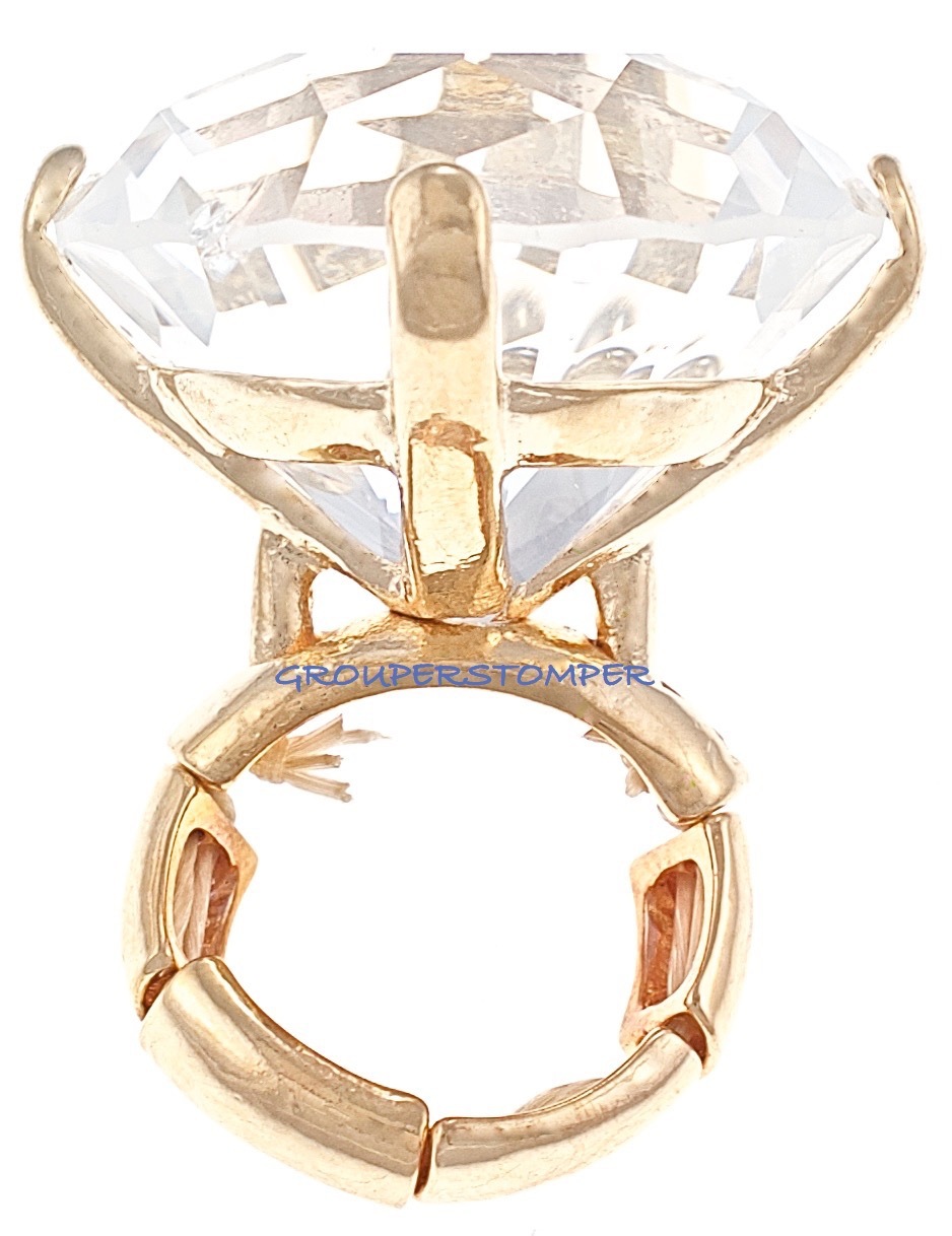 Big Bling Rock Crystal Rhinestone Ring With Stretch Band | eBay