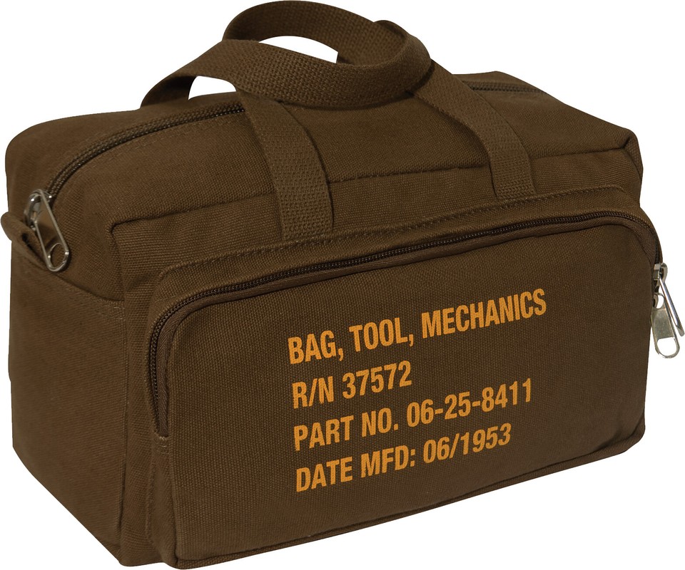 Canvas Mechanics Tool Bag Stamped Stencil w/Heavy Duty Zip Pockets 11 ...