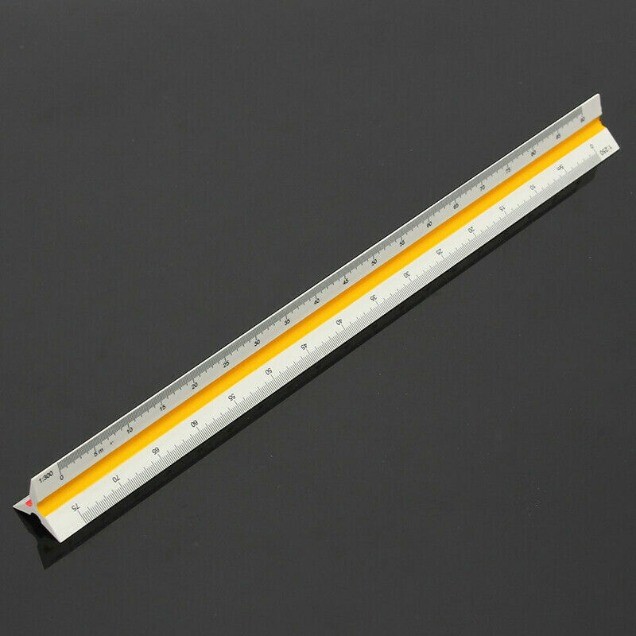 30cm/12" Solid Plastic Metric Triangular Scale Ruler Architect ...