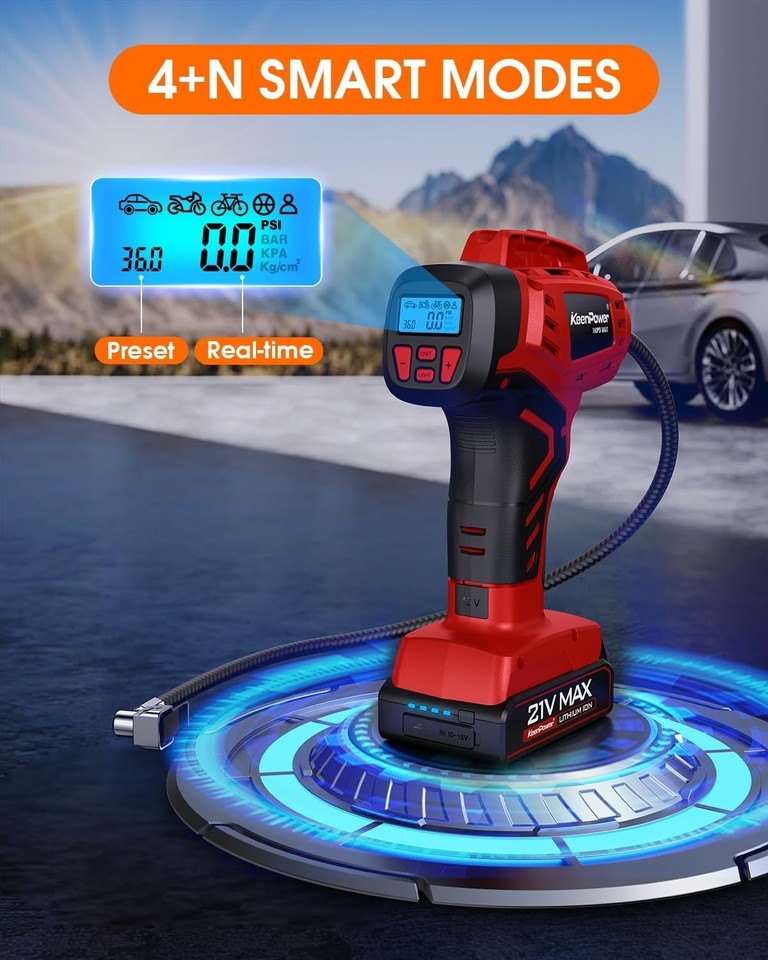 All-in-One Smart Tire Inflator - 160 PSI Cordless Pump with Handy ...