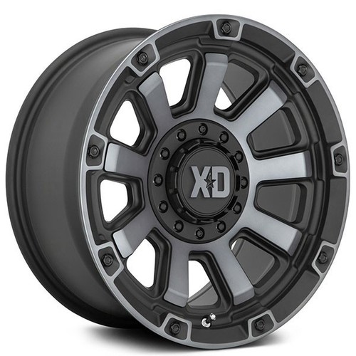 20x9" XD Wheels XD852 Gauntlet Satin Black with Gray Tint Off-Road Rims ...