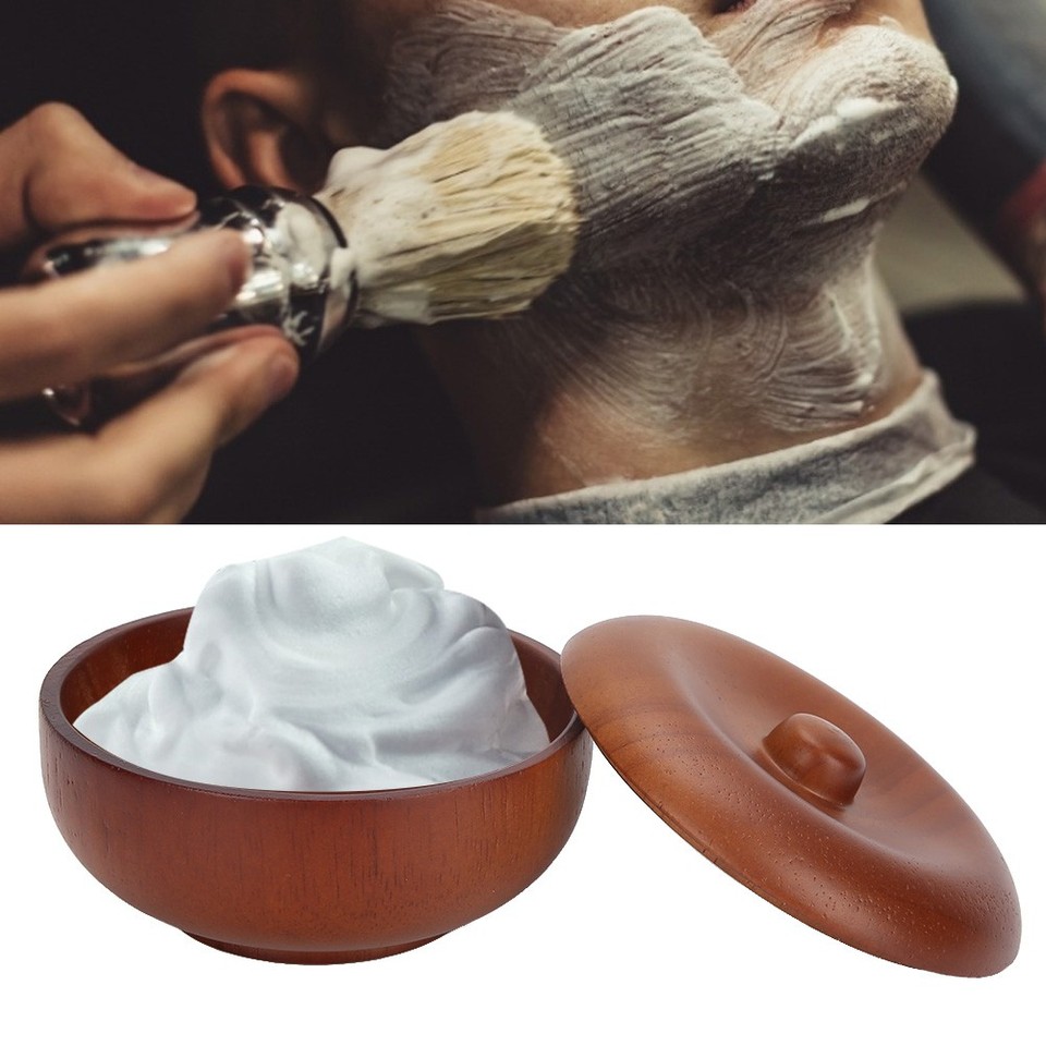 Wooden Shaving Brush Bowl Mug Shave Cream Mug Professional Shaving Bowl ...