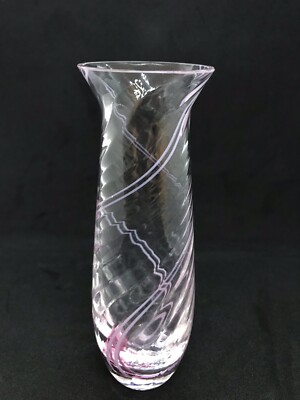 Caithness Crystal Pink Swirl (Panache) Vase 7.3" | eBay