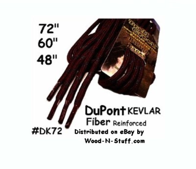 2 pairs 48" Round BLACK DuPont™ Kevlar® fiber* "TUFF" Work & Hiking ...