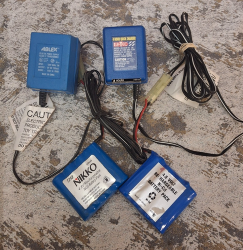 Nikko 4.8V Rechargeable NiCd Battery Pack w/ Charger 2-Pack Lot 600mAh ...