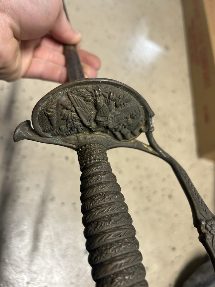 Civil War Confederate Haining Engraved M1833 Folding Guard Sword with ...