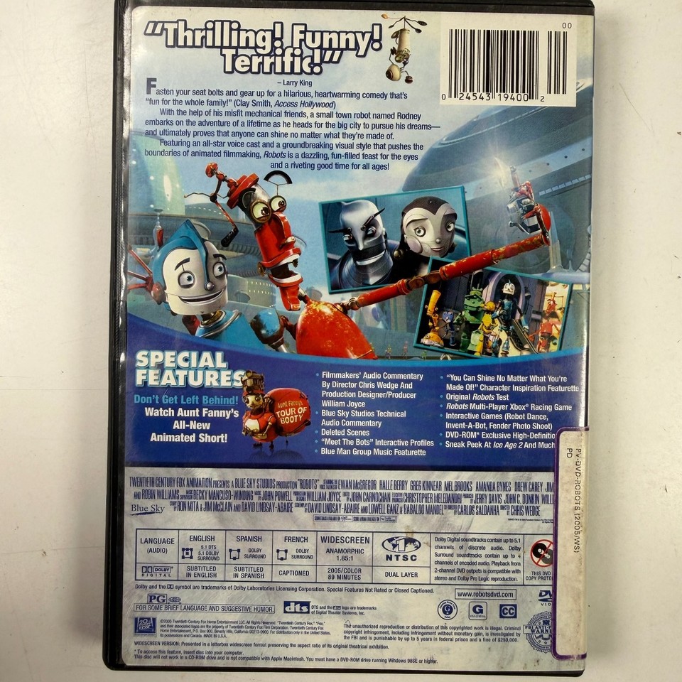 Robots DVD 2005 Widescreen Ewan McGregor Halle Berry Robin Williams ...