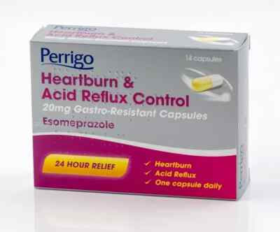 Perrigo Heartburn & Acid Reflux Control 20mg Esomeprazole 14 Capsules ...