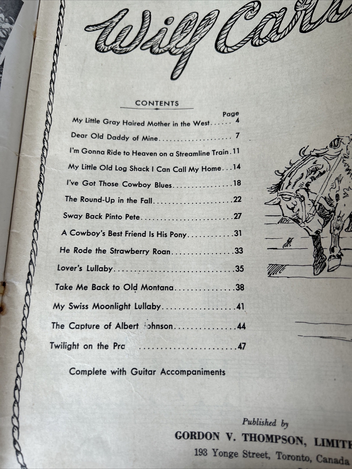 Wilf Carter Cowboy Songs Avec Yodels Pas De 1 Recueil Chansons Montana ...