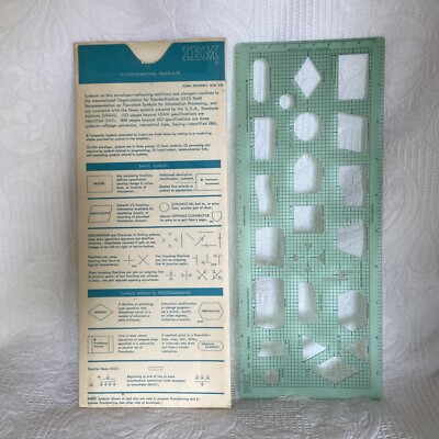Vintage IBM Flowcharting Template Stencil in Sleeve GX20-8020-1 | eBay