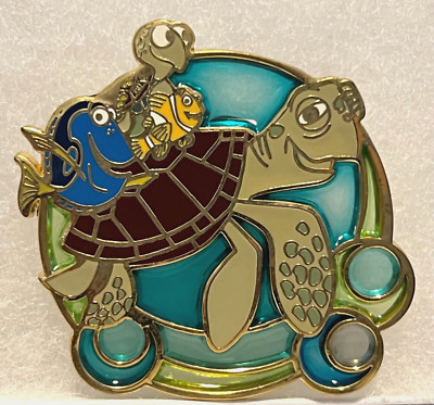 DISNEY PIN Finding Nemo Sea Turtles CRUSH & Squirt Stained Glass ...