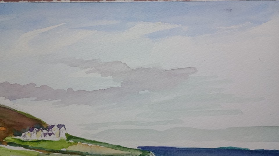 Original Watercolor, Croyde Beach Devon England, signed by John Charles ...