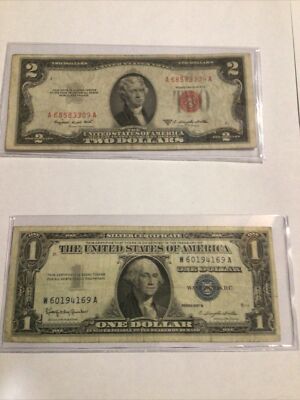 Lot Of 4 Two Dollar Bills And One 1957 One Dollar Silver Certificate | eBay