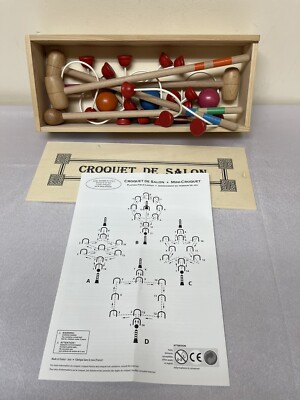 Mini Croquet Set Made in France Croquet De Salon Wooden Case Wood Box ...