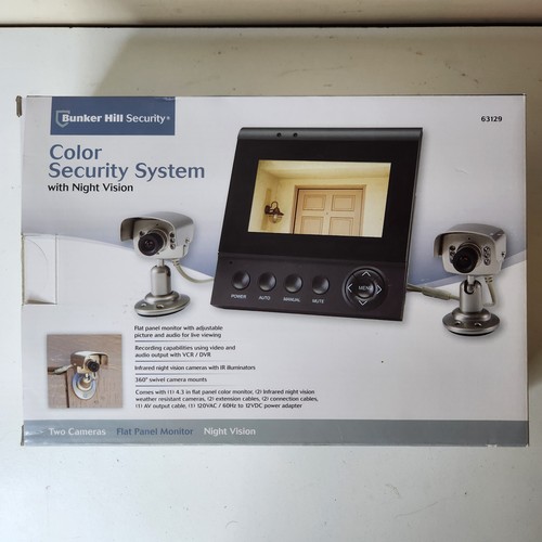 NEW Bunker Hill Color Security System With 2 Cameras Monitor Night ...