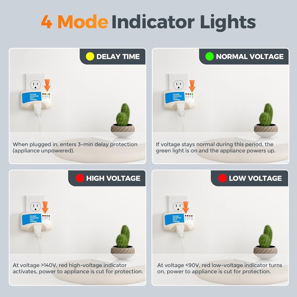 Refrigerator Surge Protector Outlet, TESSAN Single Outlet Extender for ...
