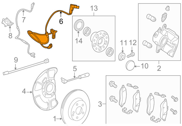 Mercedes-Benz E-class W212 Right Front Brake Pad Wear Sensor Plug ...