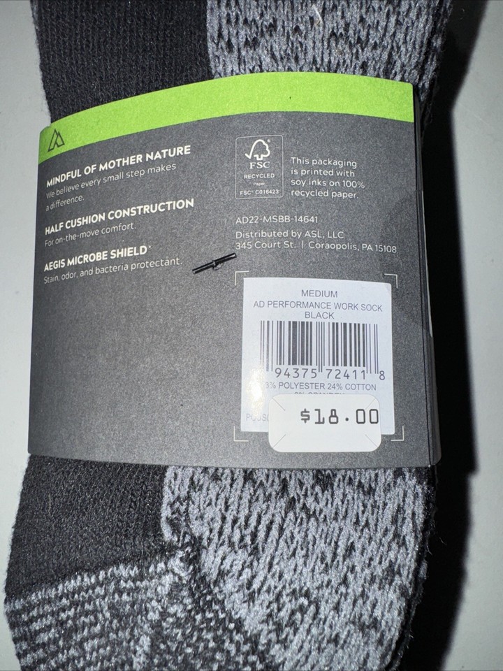 Alpine Design Men's Performance Work Socks - 3 Pack Size MED | eBay