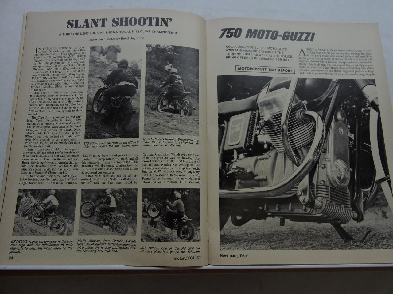Motorcyclist Magazine November 1969 Bultaco Moto Guzzi Yamaha Suzuki ...