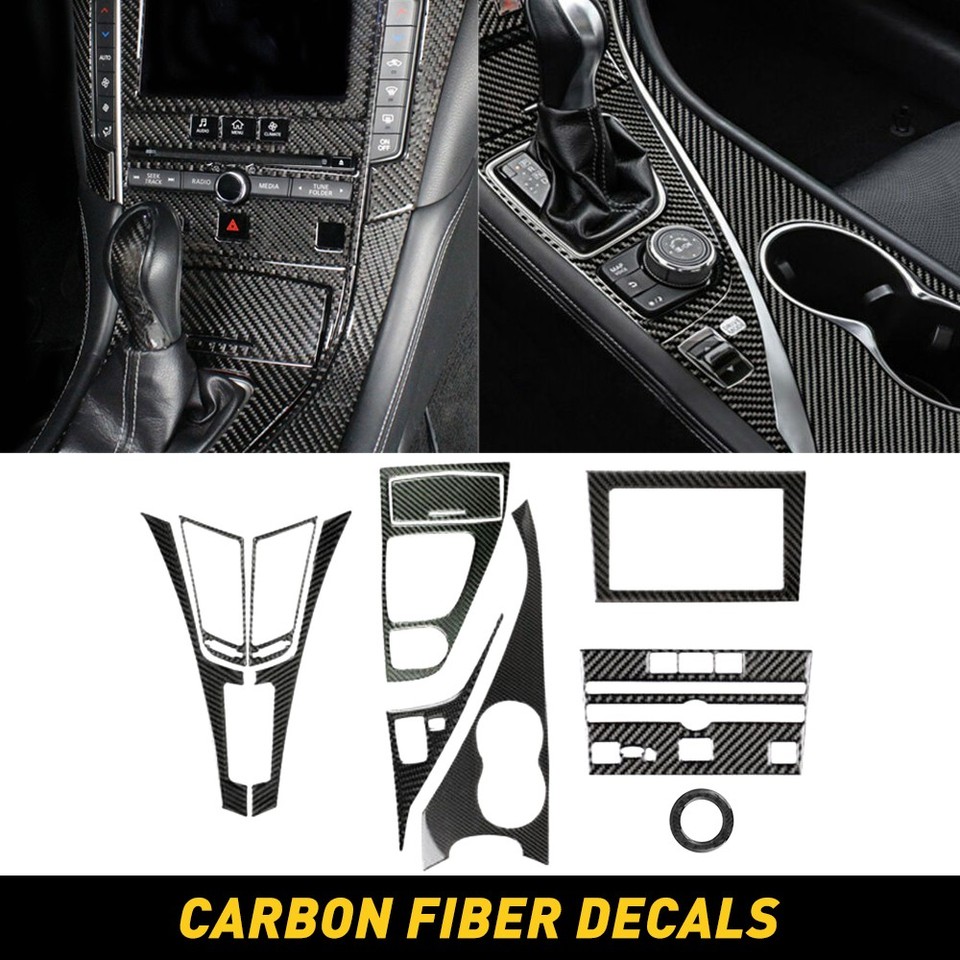 For Infiniti Q50 Q60 2014-19 Interior Decal Trim Carbon Trim Fiber ...