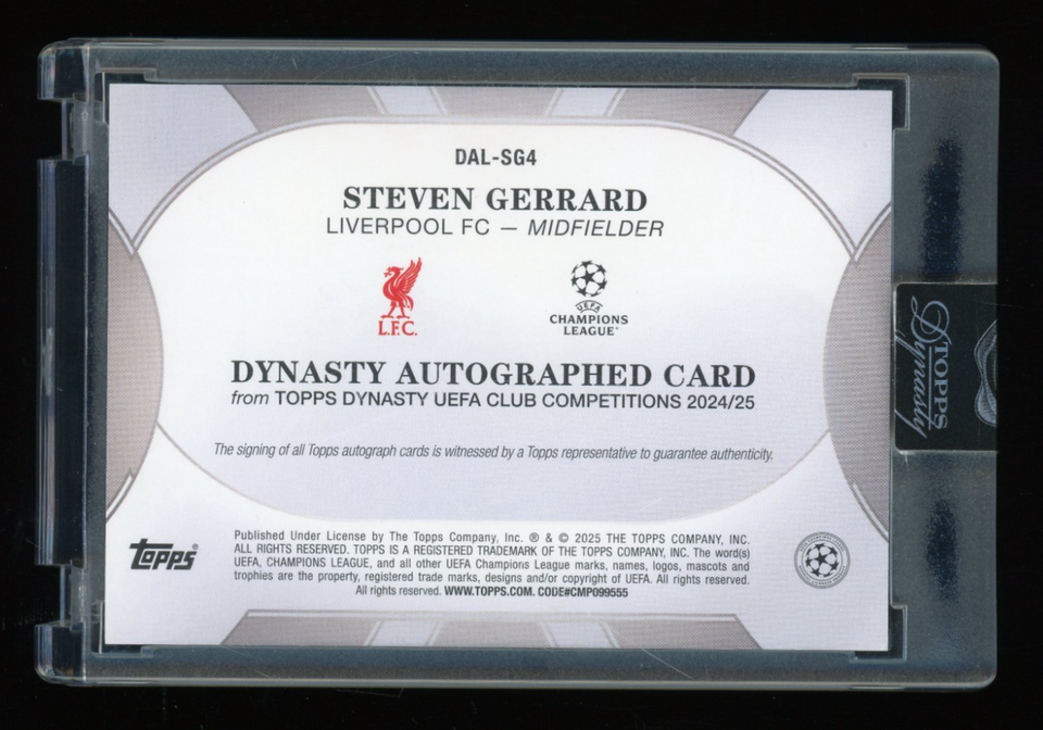 2025 Topps Dynasty UEFA Club Steven Gerrard Auto Autograph 2/5 ...