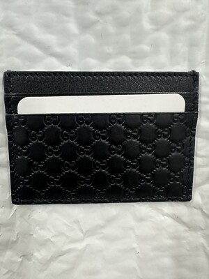 Authentic Gucci Black Microguccissima Embossed Leather Credit Card ...