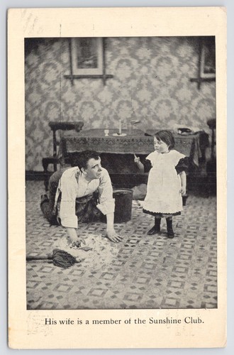 Comics~His Wife Is A Member Of The Sunshine Club~Man Cleaning Floor ...