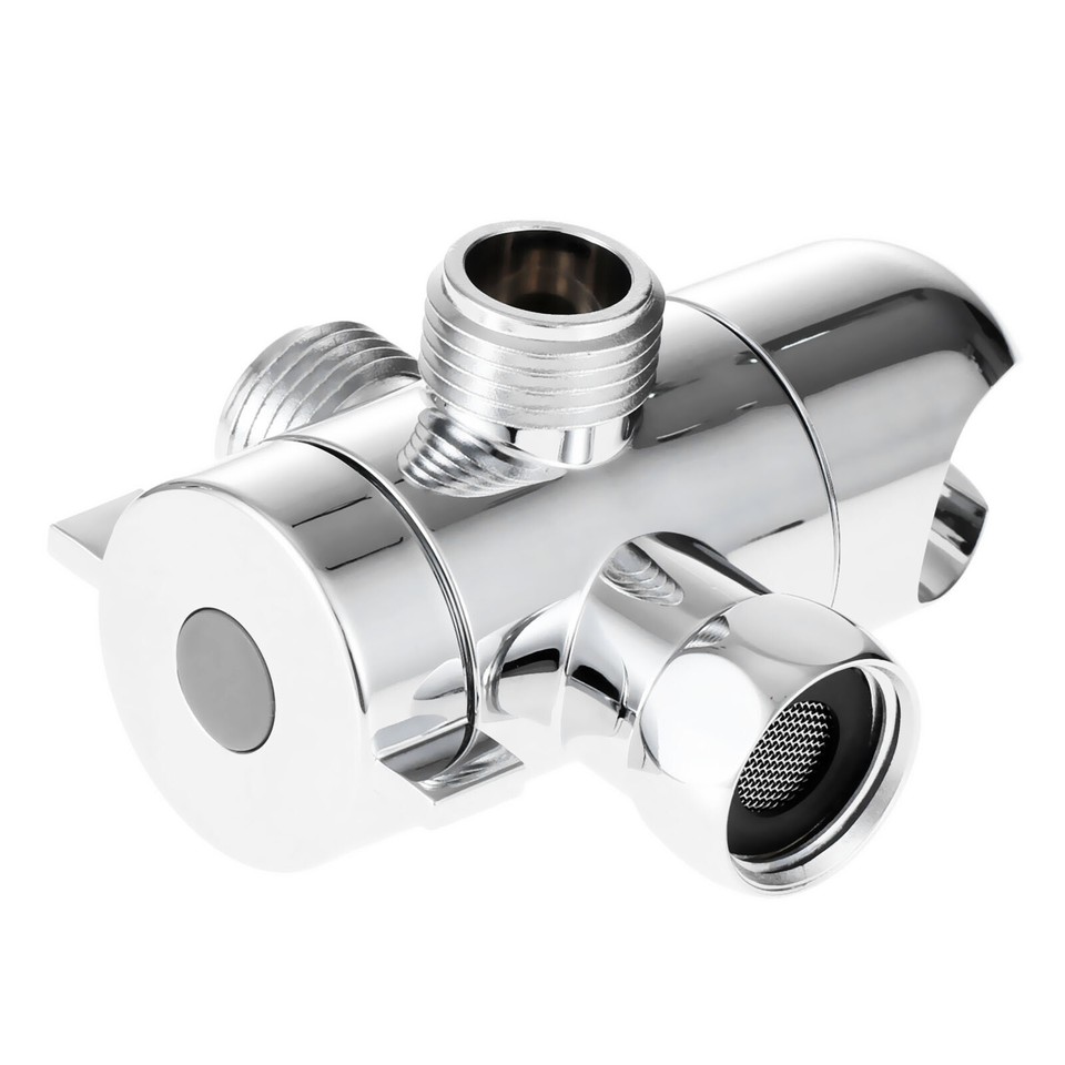 3 Way 1/2" Diverter Connector Mount For Shower Head ABS Fixed Bracket ...
