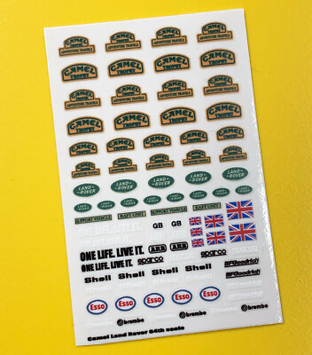 'Camel Trophy' retro 64th scale Matchbox Hotwheels Defender stickers ...
