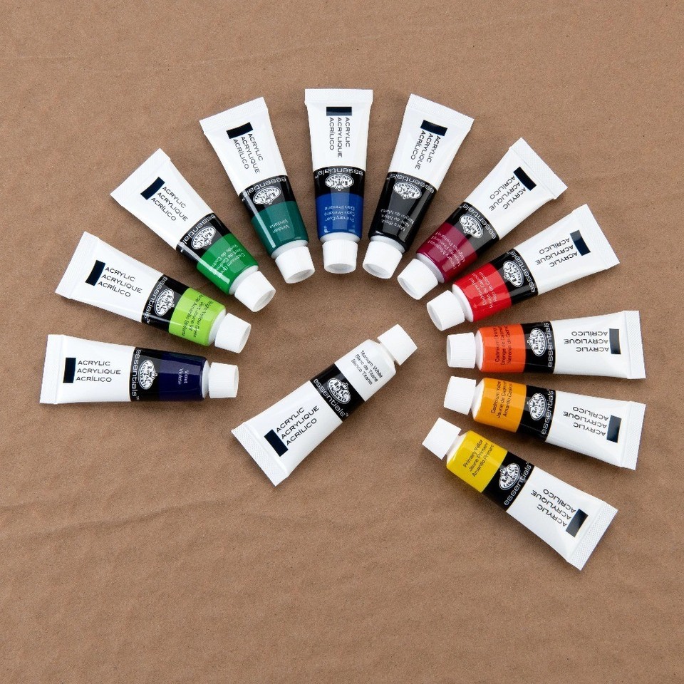 Acrylic Paint Set of 12 Tubes 12ml for Canvas Painting Art Supplies ...
