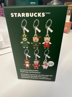STARBUCKS Reusable Hot Cup Lid Stopper CHRISTMAS BEAR 2025 Keychain ...