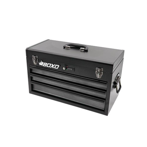Boxo USA Heavy-Duty 3-Drawer Steel Tool Box - Portable Hand Carry ...