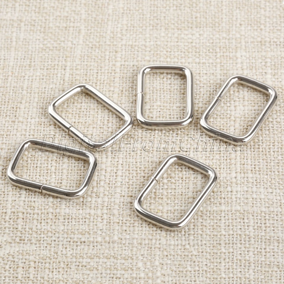 20Pcs Metal Square Buckle Bag Strap Connector Webbing Rings For DIY Bag ...