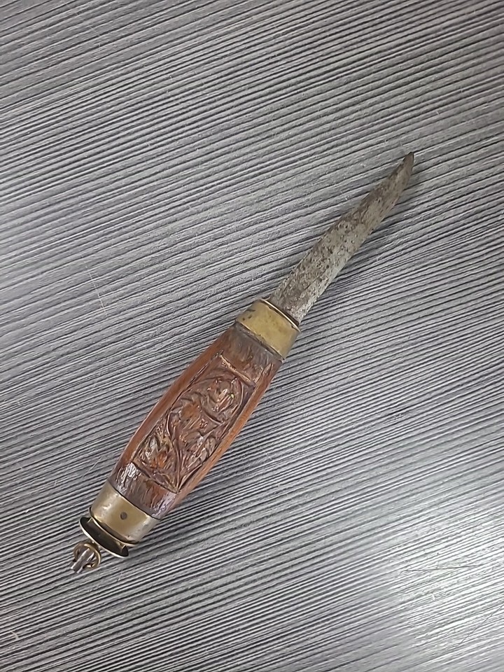 RARE WWII ERA BARREL KNIFE W/HAND CARVED SHEATH FROM ESKILSTUNA SWEDEN ...